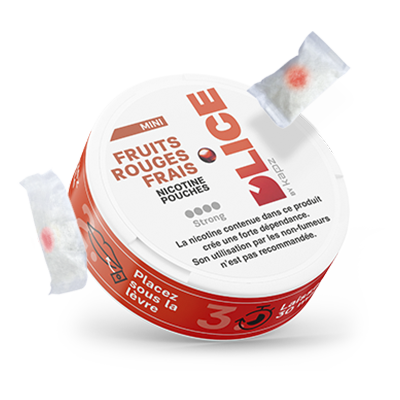 Nicotine pouches D'LICE Fruits Rouges Frais Strong 12 mg | Nicopouches.fr